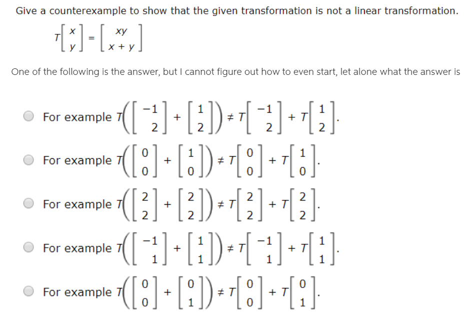 Solved Give a counterexample to show that the given | Chegg.com
