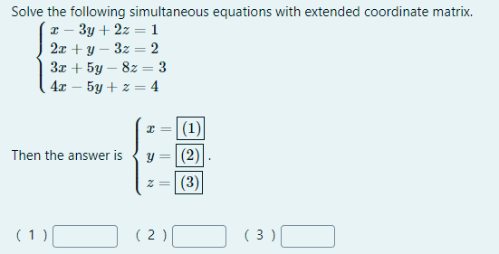 Solved Solve the following simultaneous equations with | Chegg.com
