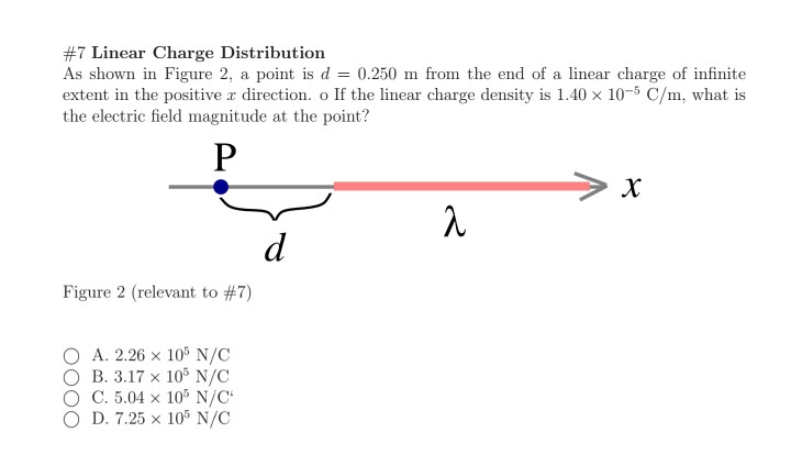 Solved #7 Linear Charge Distribution As shown in Figure 2, a | Chegg.com