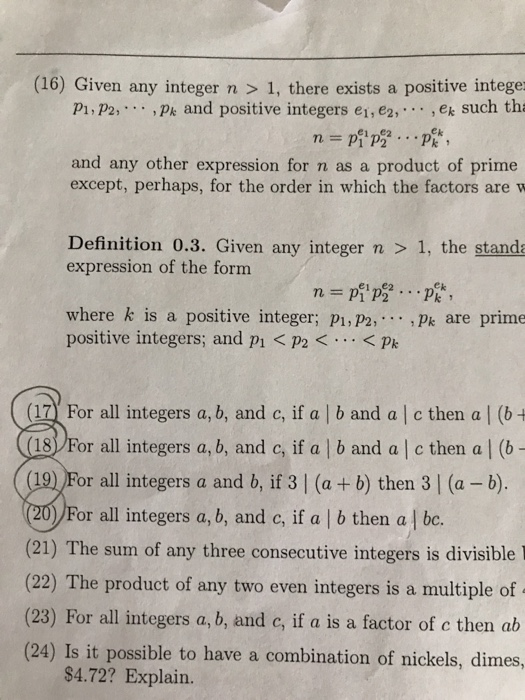 Solved (16) Given any integer n > 1, there exists a positive | Chegg.com