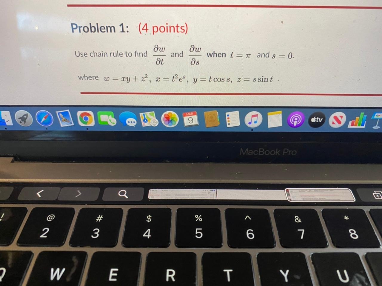 Solved Problem 1: (4 points) aw Use chain rule to find and | Chegg.com