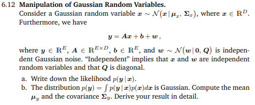 12 Manipulation of Gaussian Random Variables. | Chegg.com