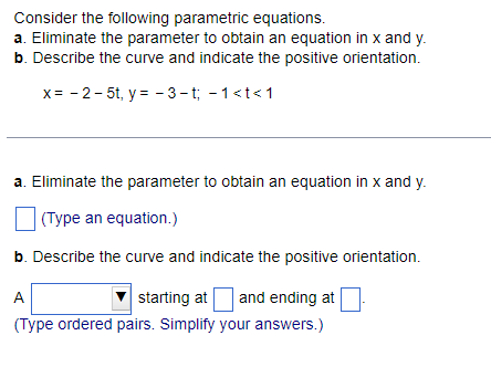 Solved Consider the following parametric equations.a. | Chegg.com