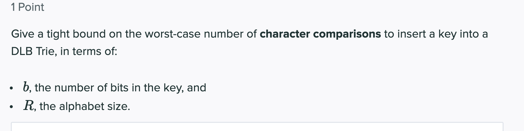 Solved 1 Point Give a tight bound on the worst-case number | Chegg.com