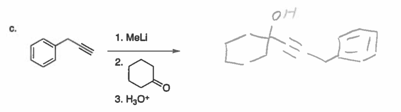 Solved c. 1. MeLi 2. 3. H3O+ | Chegg.com