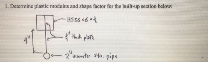 Solved 1. Determine plastic modulus and shape factor for the | Chegg.com