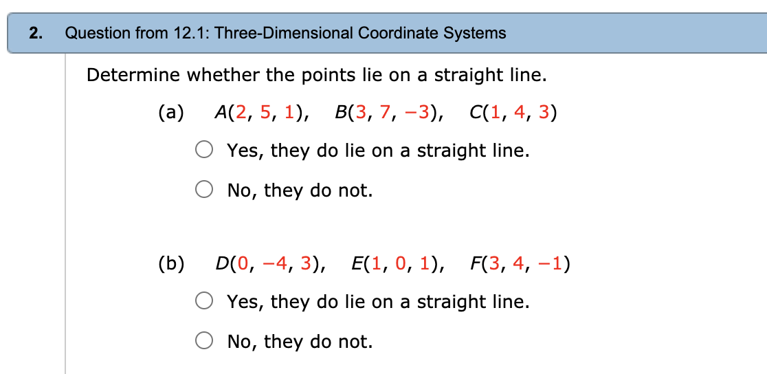 Solved 2. Question from 12.1: Three-Dimensional Coordinate | Chegg.com