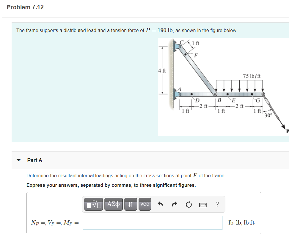 Solved Problem 7.12 The frame supports a distributed load | Chegg.com