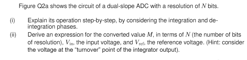 Solved Figure Q2a shows the circuit of a dual-slope ADC with | Chegg.com