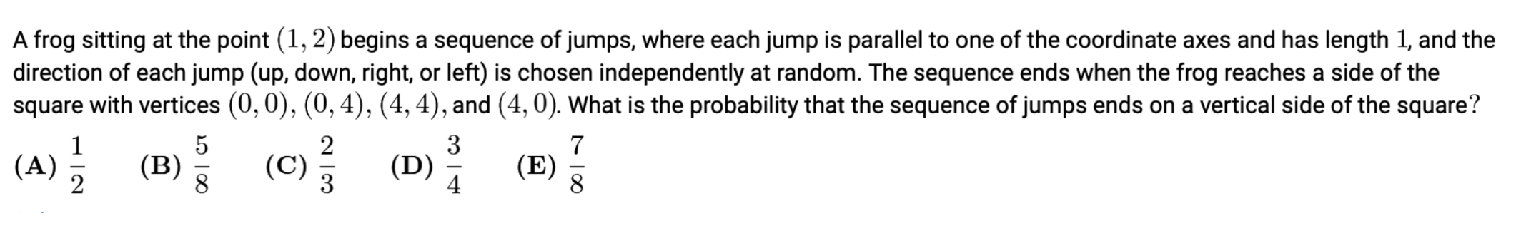 Solved A frog sitting at the point (1, 2) begins a sequence | Chegg.com