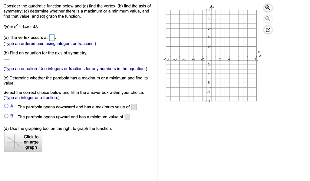 Solved Consider the quadratic function below and (a) find | Chegg.com
