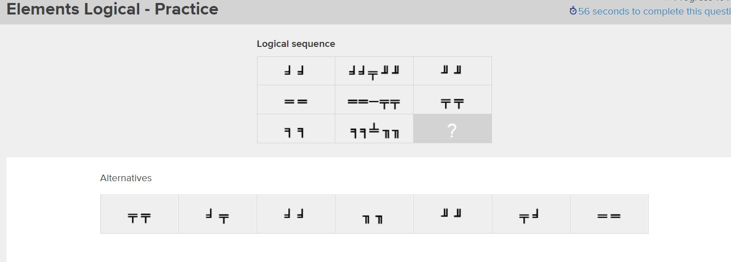 Solved Elements Logical - Practice 0 56 seconds to complete | Chegg.com