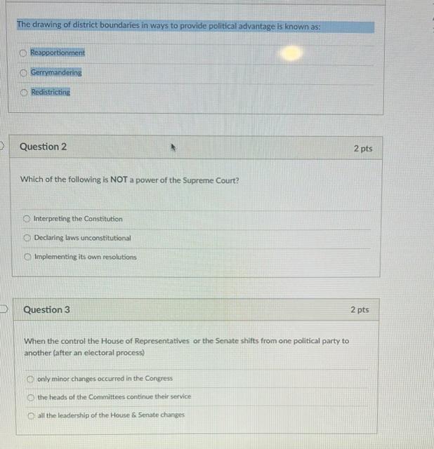 The drawing of district boundaries in ways to provide | Chegg.com
