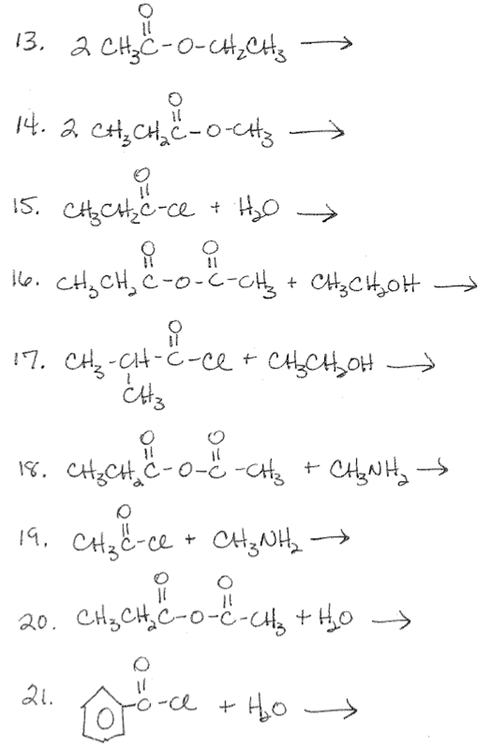 Solved 13. 2CH3O−O−O−CH2CH3 14. 2CH3CH2C−C−CH3 15. | Chegg.com