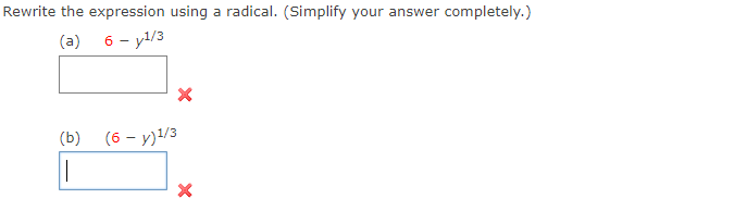 Solved Rewrite the expression using a radical. (Simplify | Chegg.com