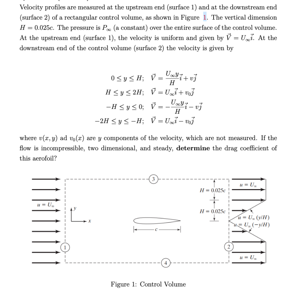 Velocity profiles are measured at the upstream end | Chegg.com