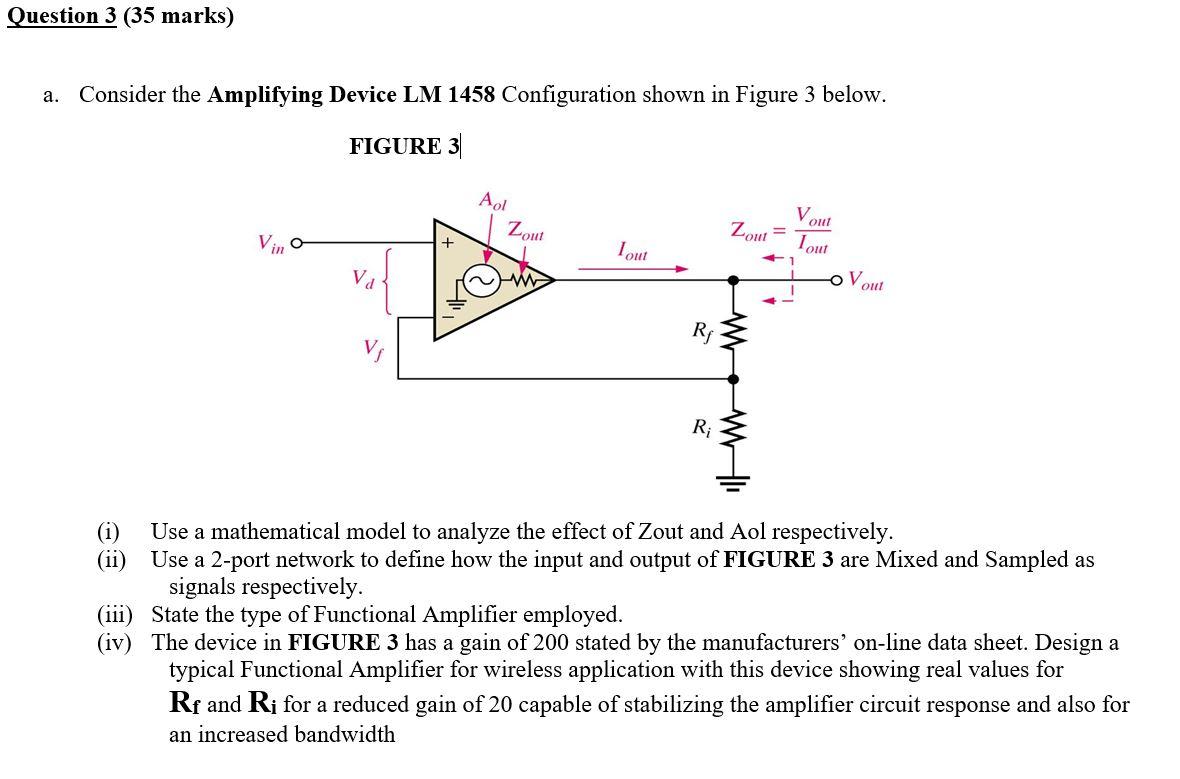 Question 3 (35 marks) a. Consider the Amplifying | Chegg.com