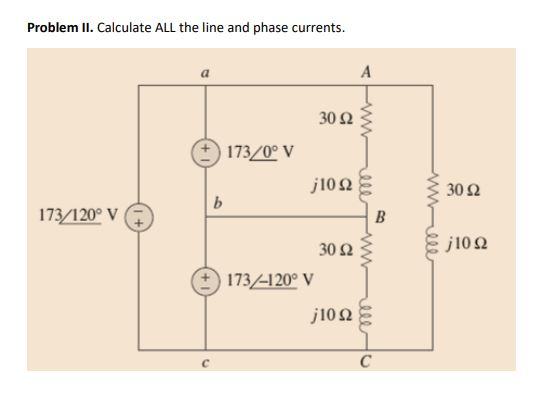 Solved Problem II. Calculate ALL the line and phase | Chegg.com