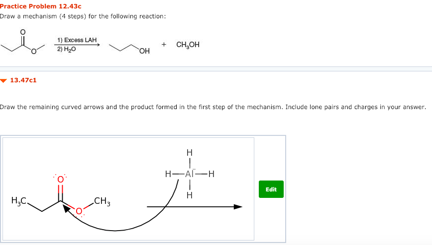 Solved Practice Problem 12.43c Draw a mechanism (4 steps) | Chegg.com