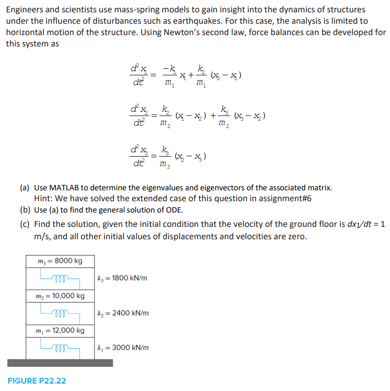 Solved Engineers and scientists use mass-spring models to | Chegg.com