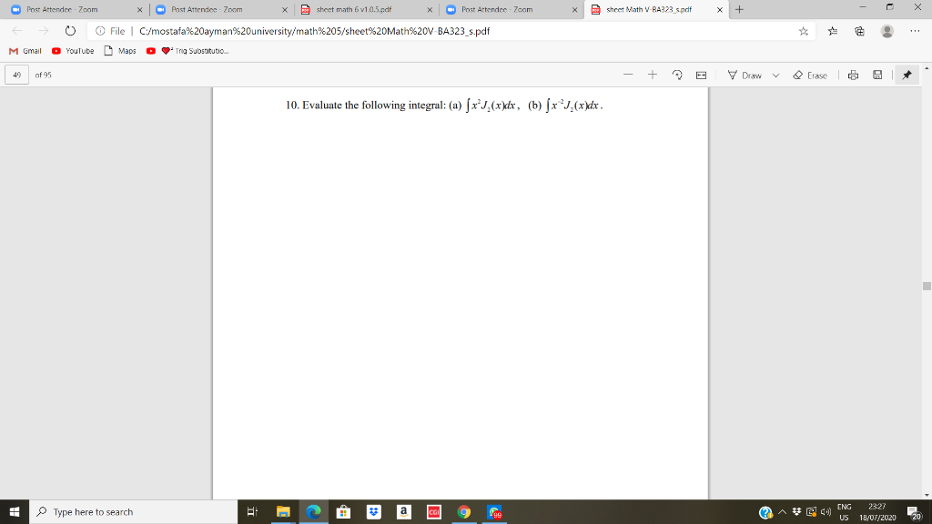 X sheet Math V-BA323 s.pdf Post Attender Zoom Post | Chegg.com