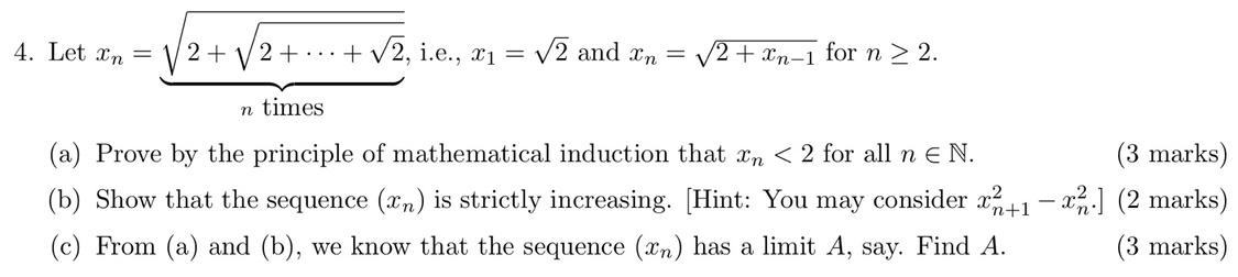 Solved 4. Let xn=n times 2+2+⋯+2, i.e., x1=2 and xn=2+xn−1 | Chegg.com