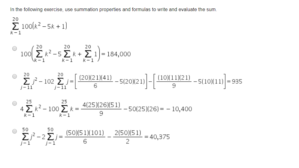 Solved In The Following Exercise Use Summation Properties