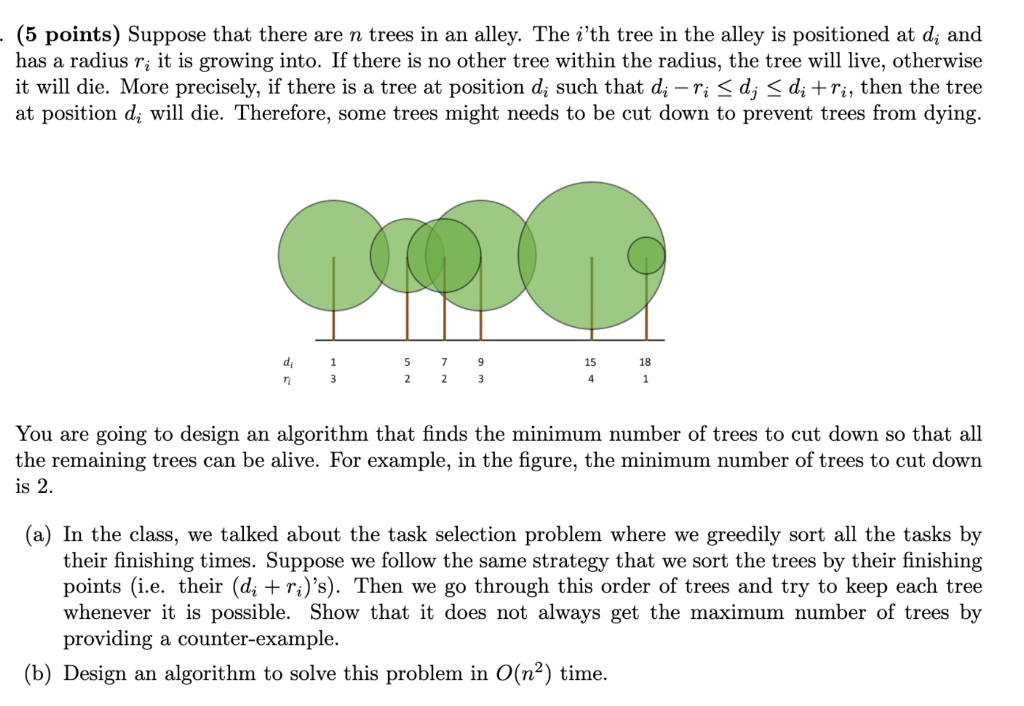 Solved (5 points) Suppose that there are n trees in an | Chegg.com