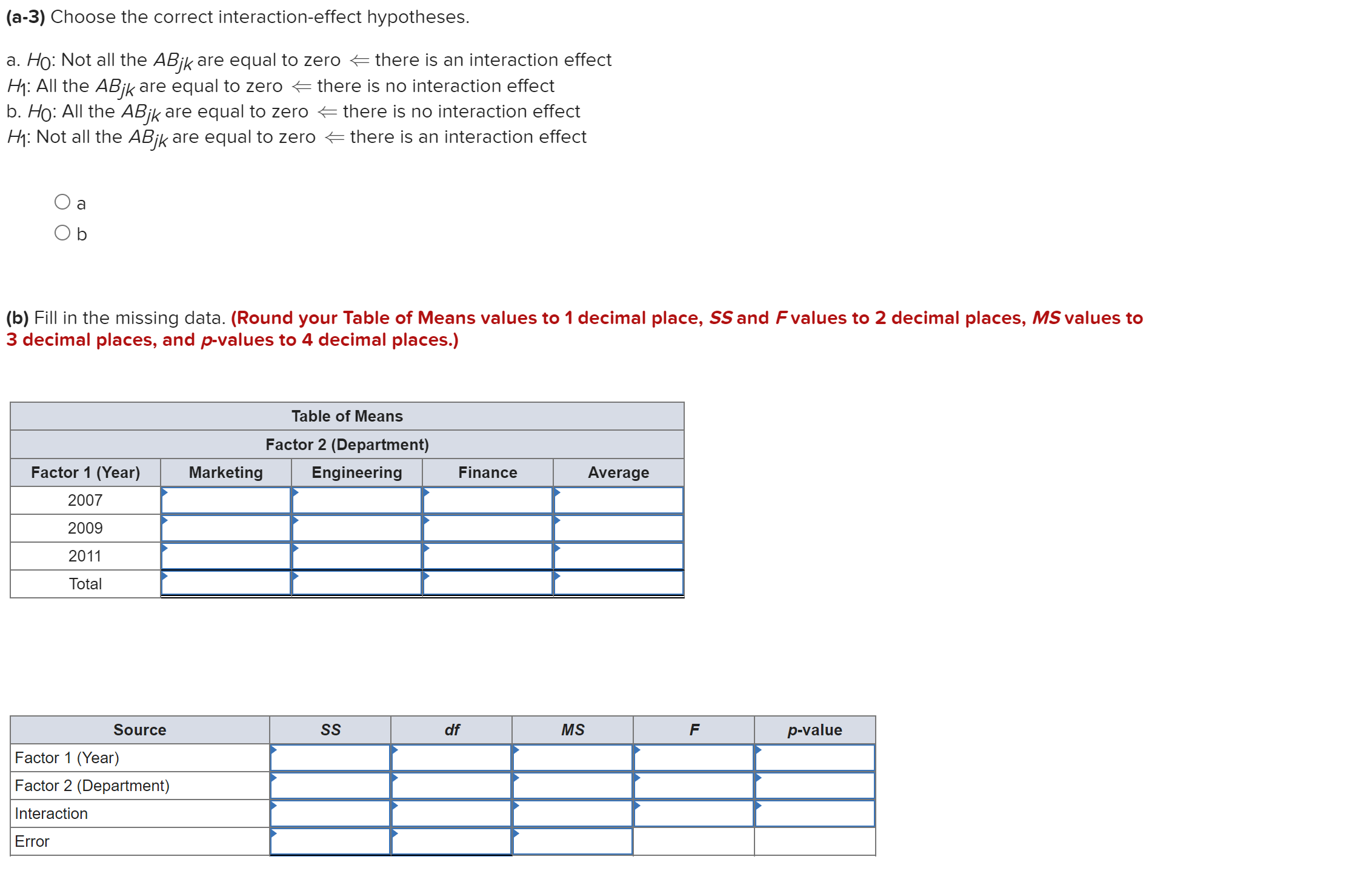 Solved (a-3) Choose the correct interaction-effect | Chegg.com