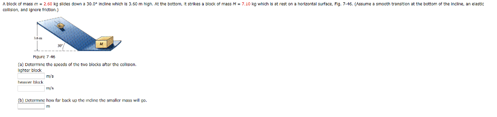 Solved A block of mass m = 2.60 kg slides down a 30.0° | Chegg.com