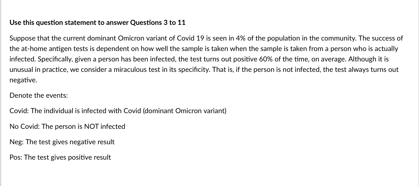Solved Use this question statement to answer Questions 3 to | Chegg.com