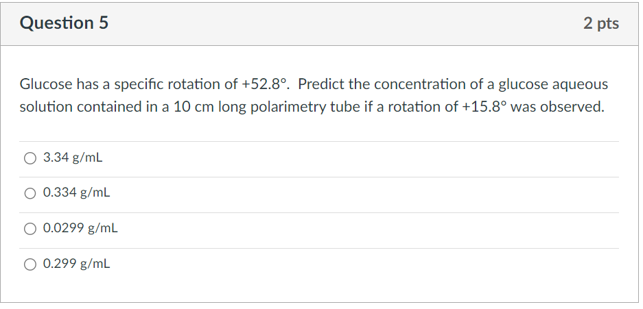 Glucose has a specific rotation of +52.8∘. Predict | Chegg.com