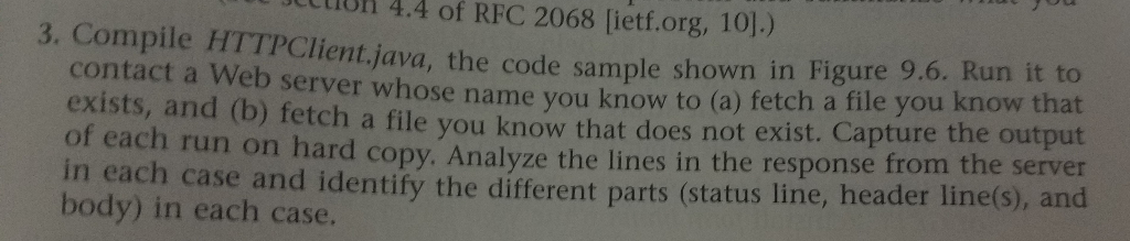 Solved on 4.4 of RFC 2068 [ietf.org, 101.) 3. Compile | Chegg.com