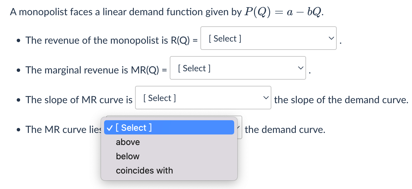 Solved A monopolist faces a linear demand function given by | Chegg.com