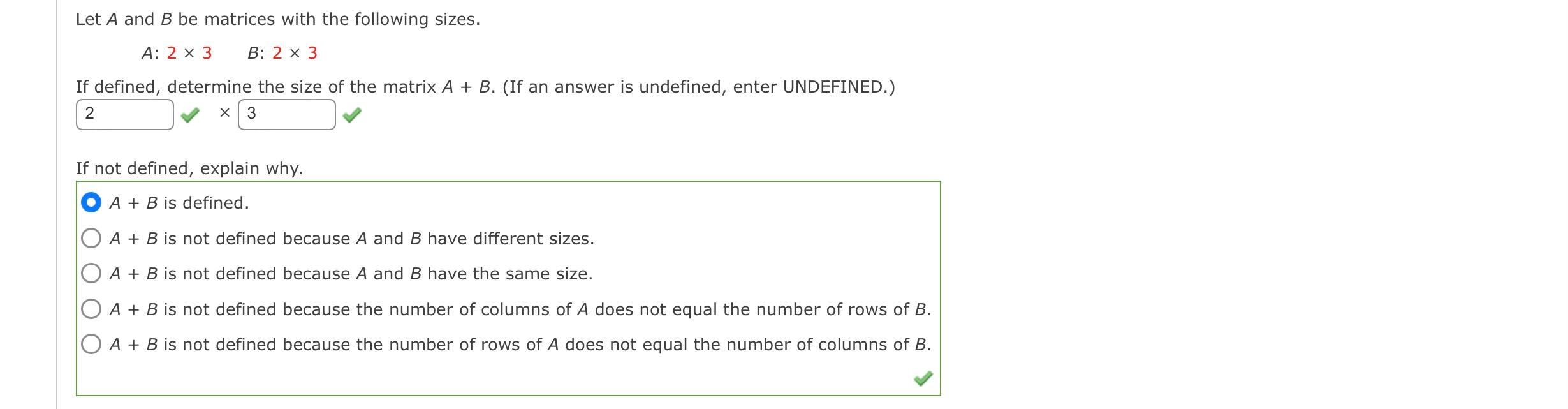 Solved Let A and B be matrices with the following sizes. | Chegg.com