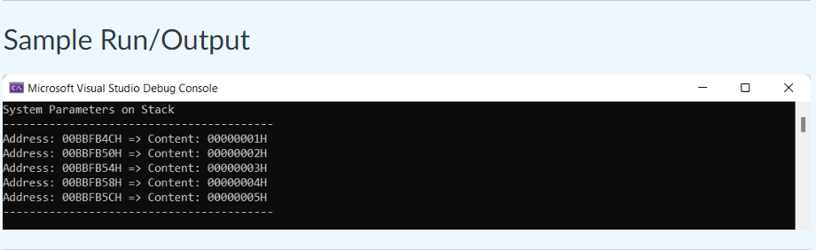 Solved Write the program that displays stack addresses and | Chegg.com