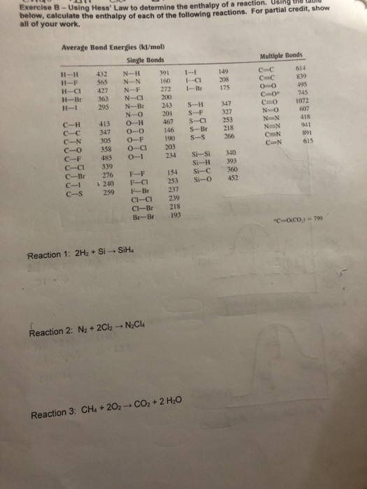 Solved Using Hess’ Law to determine the enthalpy of a | Chegg.com