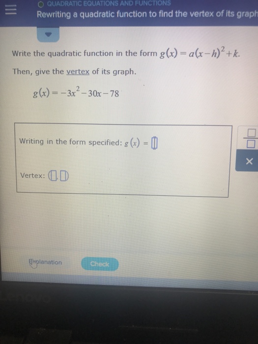 Solved O QUADRATIC EQUATIONS AND FUNCTIONS Rewriting a | Chegg.com