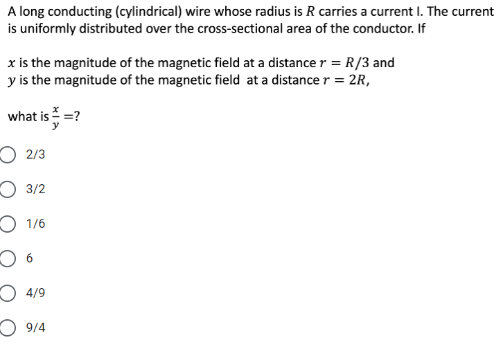 Solved A long conducting (cylindrical) wire whose radius is | Chegg.com