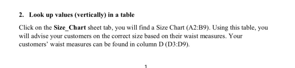 Solved 2. Look up values (vertically) in a table Click on | Chegg.com