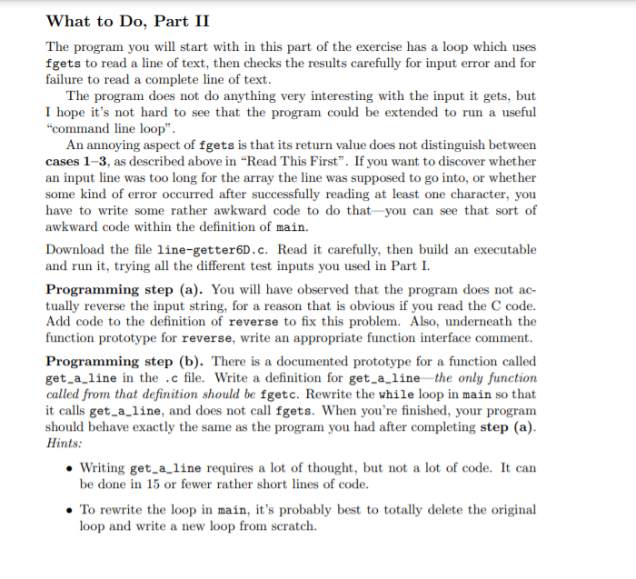 Exercise D: Input, one line at a time Read This First | Chegg.com