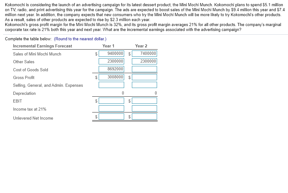 Solved $ $ Kokomochi is considering the launch of an | Chegg.com