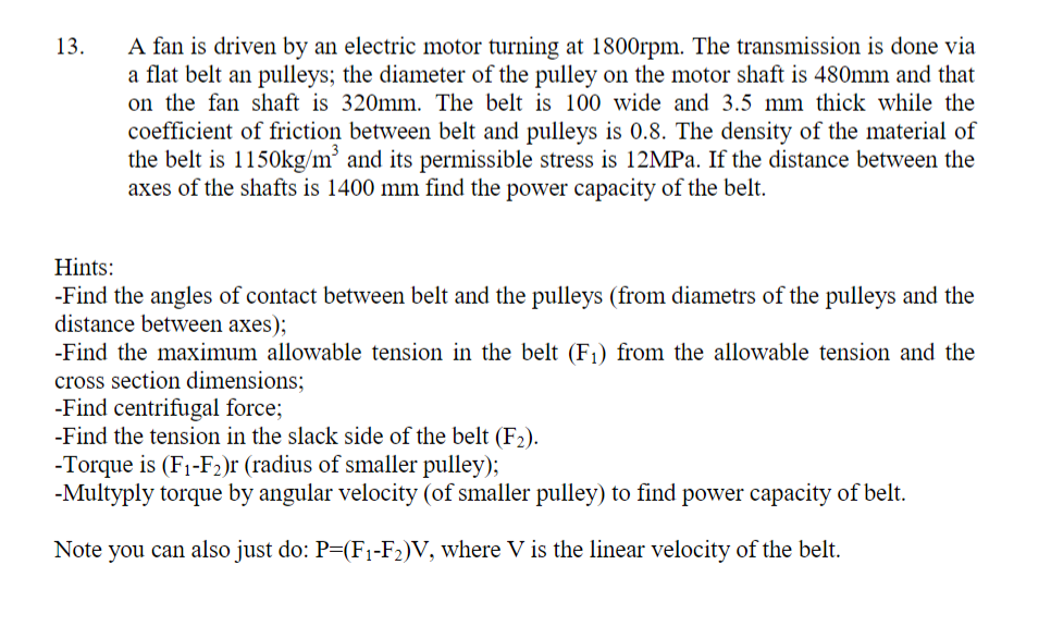 Solved A fan is driven by an electric motor turning at | Chegg.com