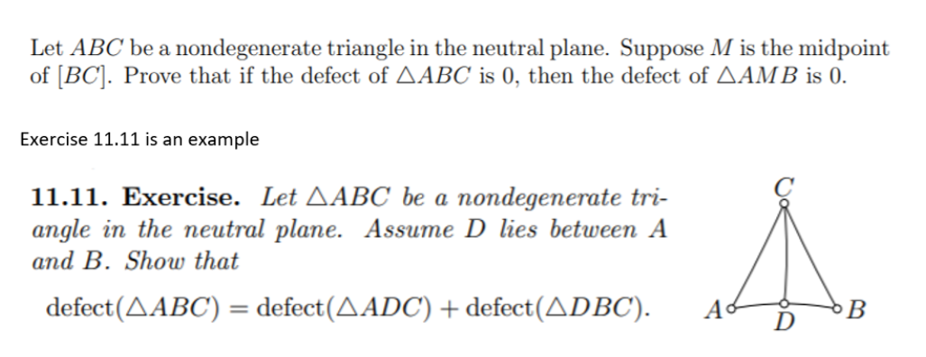 Solved Let ABC be a nondegenerate triangle in the neutral | Chegg.com