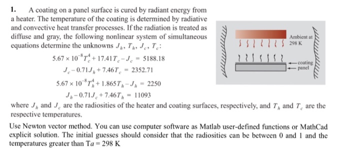 Solved A coating on a panel surface is cured by radiant | Chegg.com