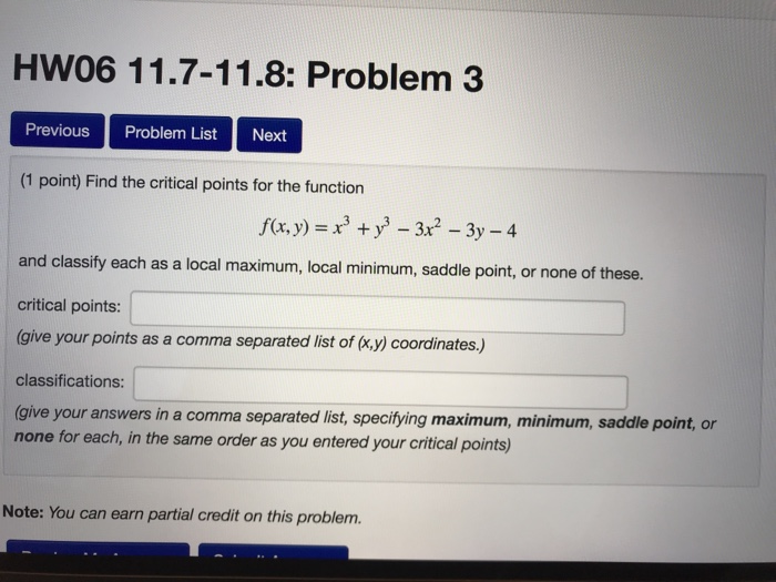 Solved HW06 11.7-11.8: Problem 3 Previous Problem List Next | Chegg.com