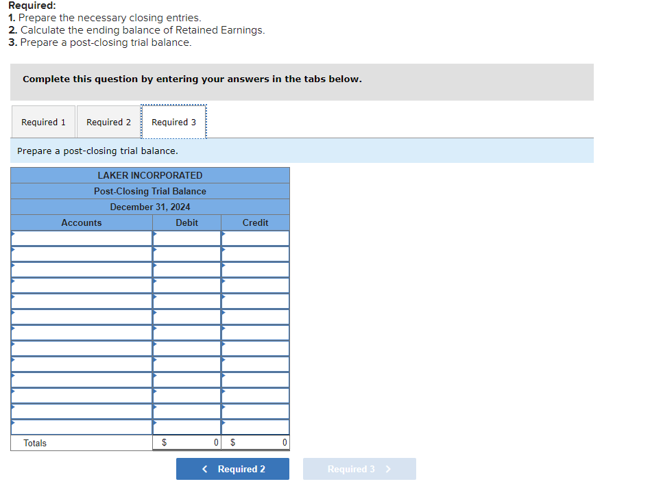 Solved Required: 1. Prepare the necessary closing entries. | Chegg.com