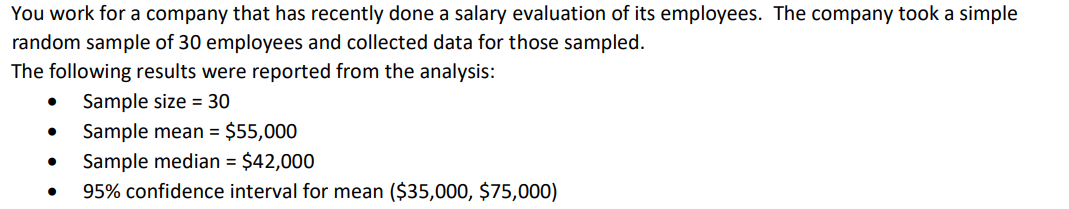 Solved You work for a company that has recently done a | Chegg.com