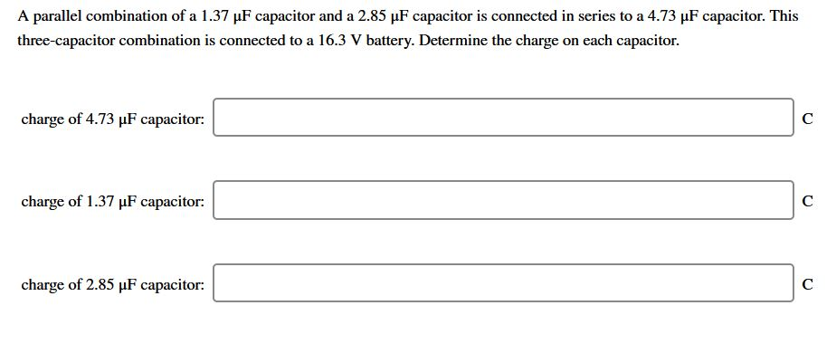 Solved A parallel combination of a 1.37 uF capacitor and a | Chegg.com