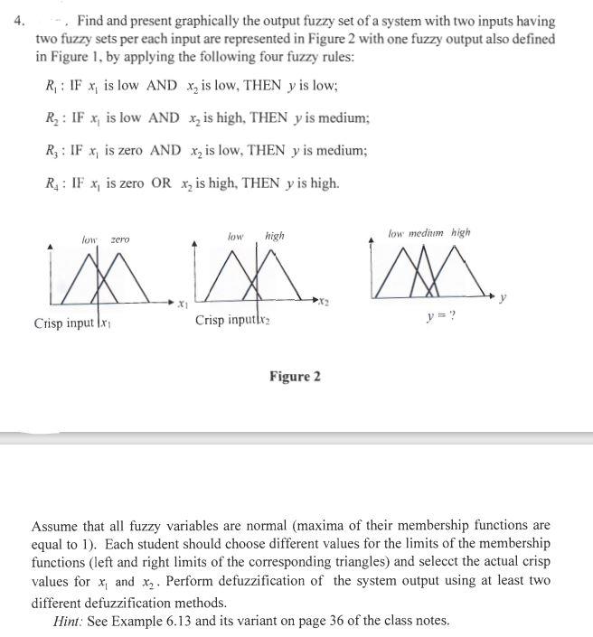 4. . Find and present graphically the output fuzzy | Chegg.com